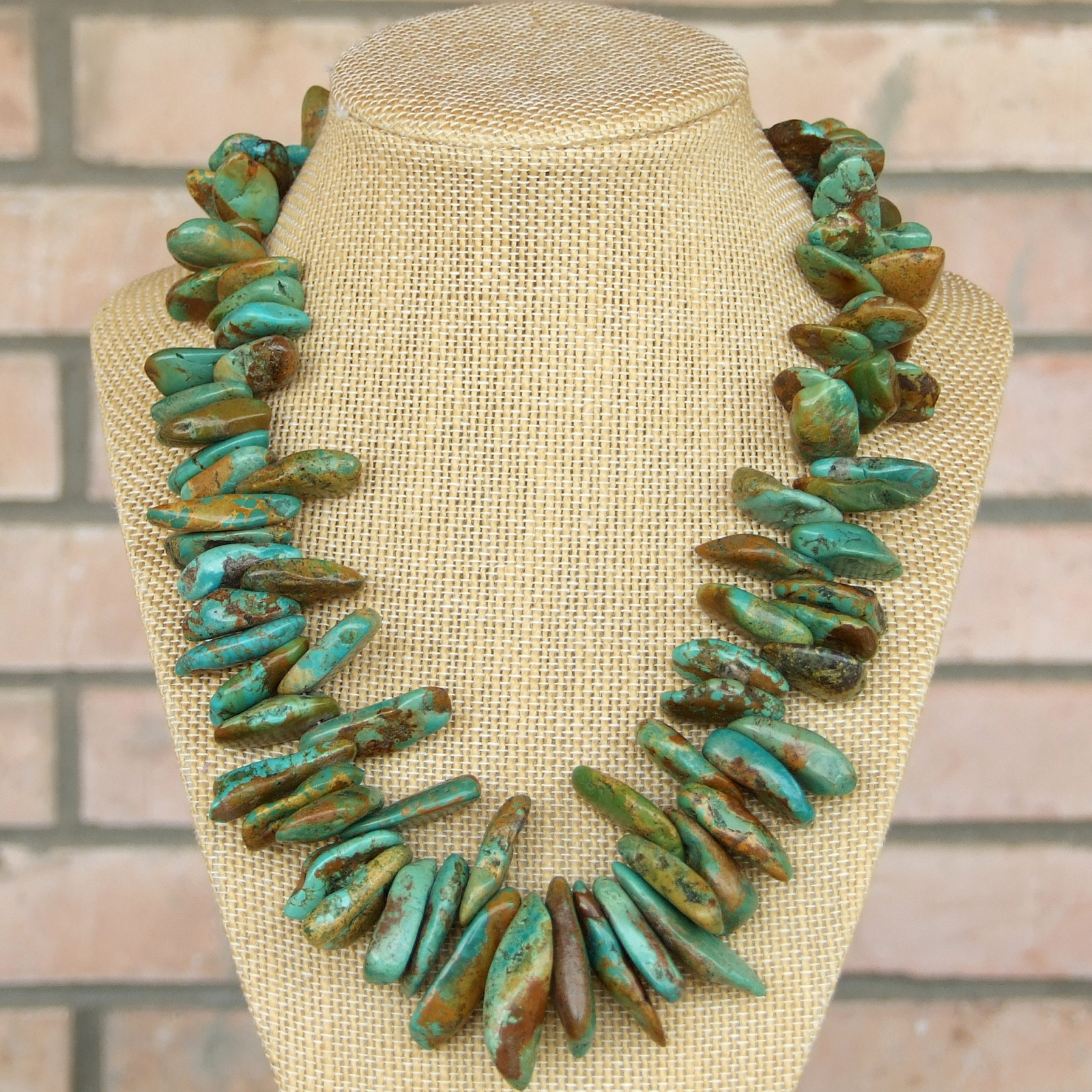 Fox Turquoise Necklace, Graduated Gemstones Silver Handmade Jewelry ...