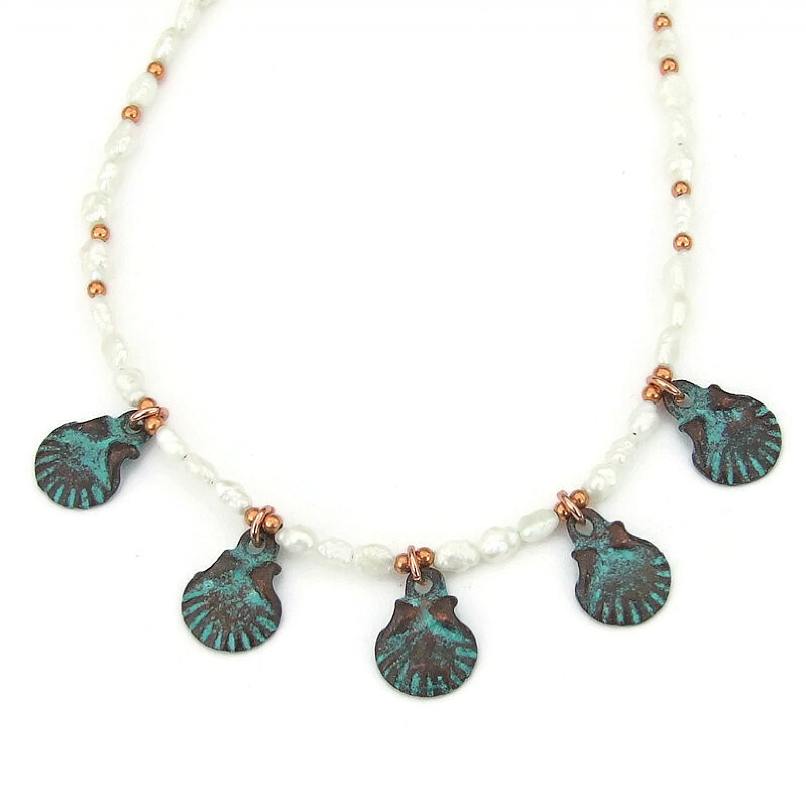 Seashells Vintage Pearls Necklace, Mykonos Handmade Beach Jewelry Gift ...