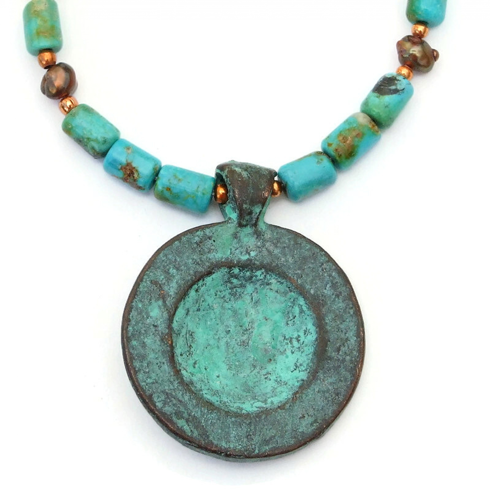 Zodiac Necklace, Mykonos Turquoise Pearls Astrology Handmade Jewelry ...