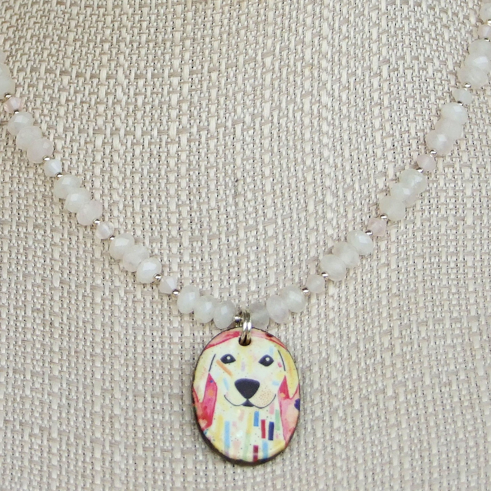 Dog Pendant Necklace, Pink Rose Quartz Dog Lover Jewelry Gift | Shadow ...