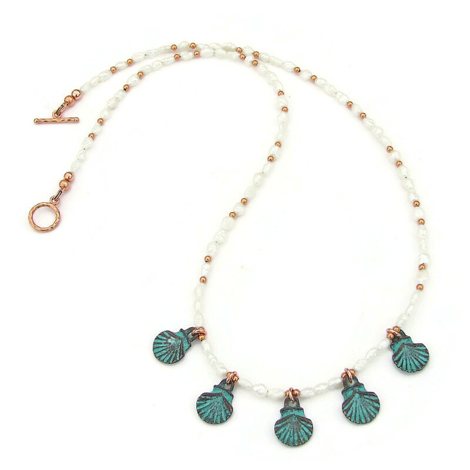 Seashells Vintage Pearls Necklace, Mykonos Handmade Beach Jewelry Gift ...